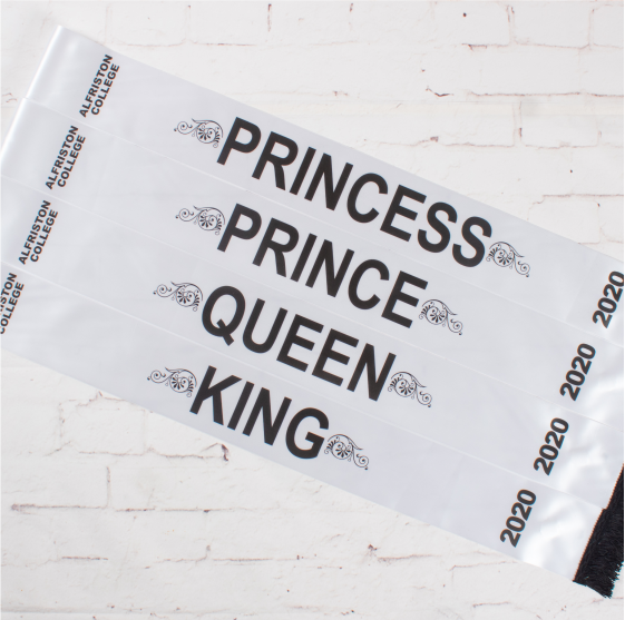 Ball Sashes- Printed Prize Ribbons & Rosettes | Christchurch, NZ
